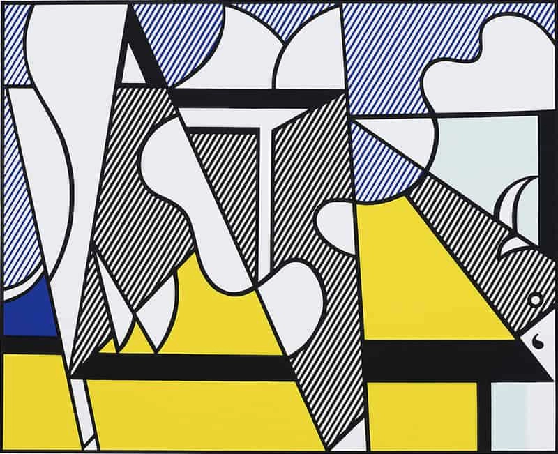 Tríptico La Vaca Se Vuelve Abstracta Parte 2 Por Roy Lichtenstein Reproducción De Pintura Al